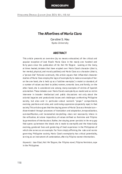 (PDF) The Afterlives of Jose Rizal's Maria Clara