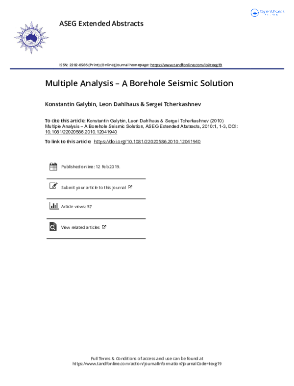 Pdf Multiple Analysis A Borehole Seismic Solution 4307