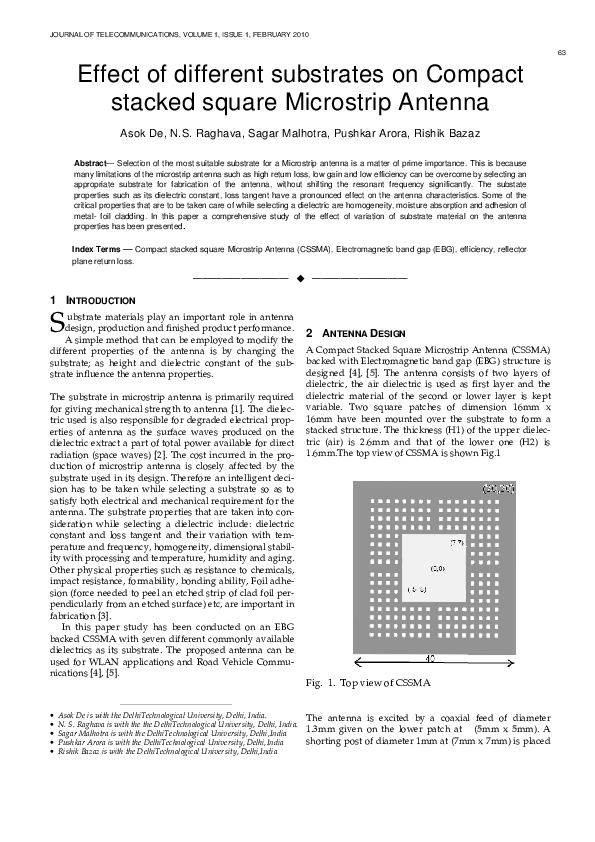 (PDF) Effect of different substrates on Compact stacked square ...