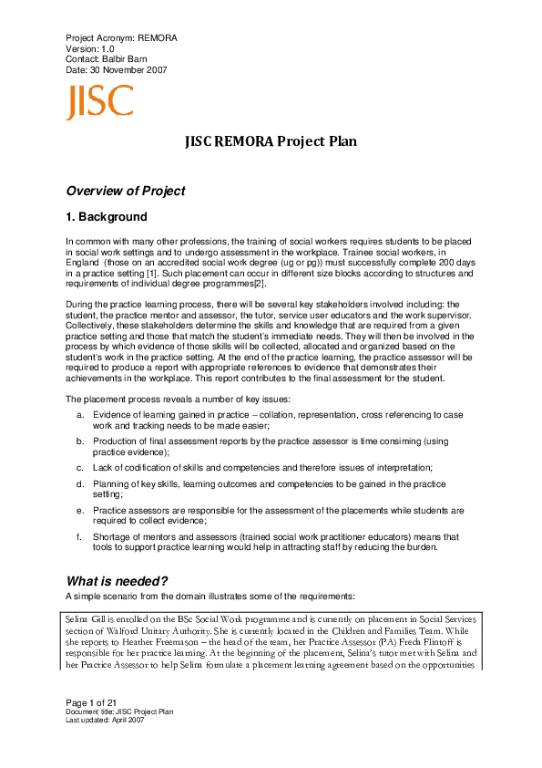 (PDF) Thames Valley Project Plan