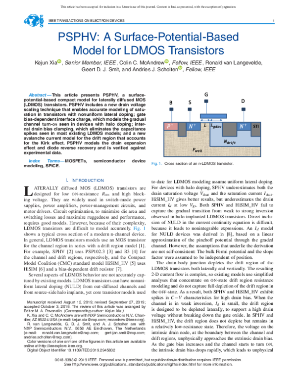 (PDF) PSPHV: A Surface-Potential-Based Model for LDMOS Transistors