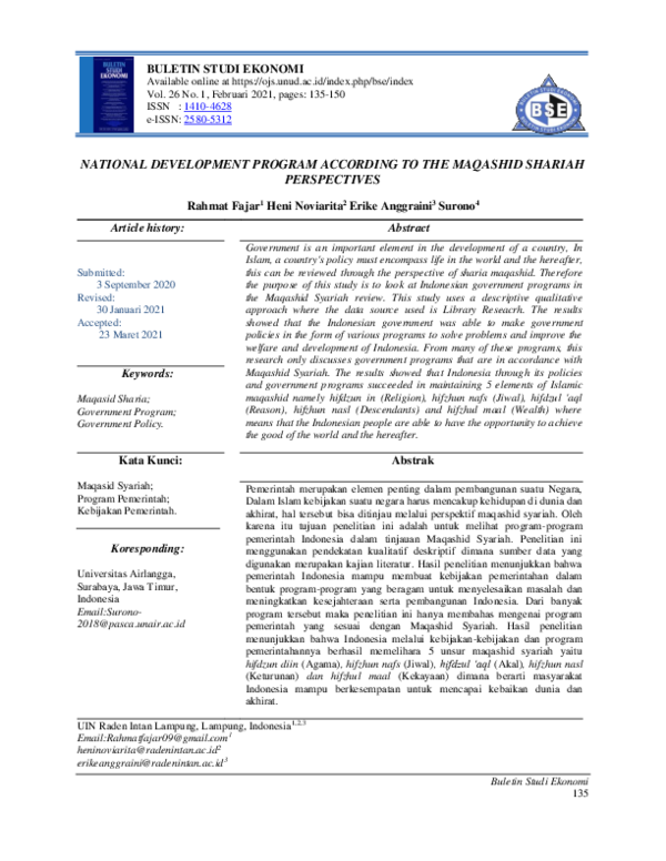 (PDF) National Development Program According to the Maqashid Shariah ...
