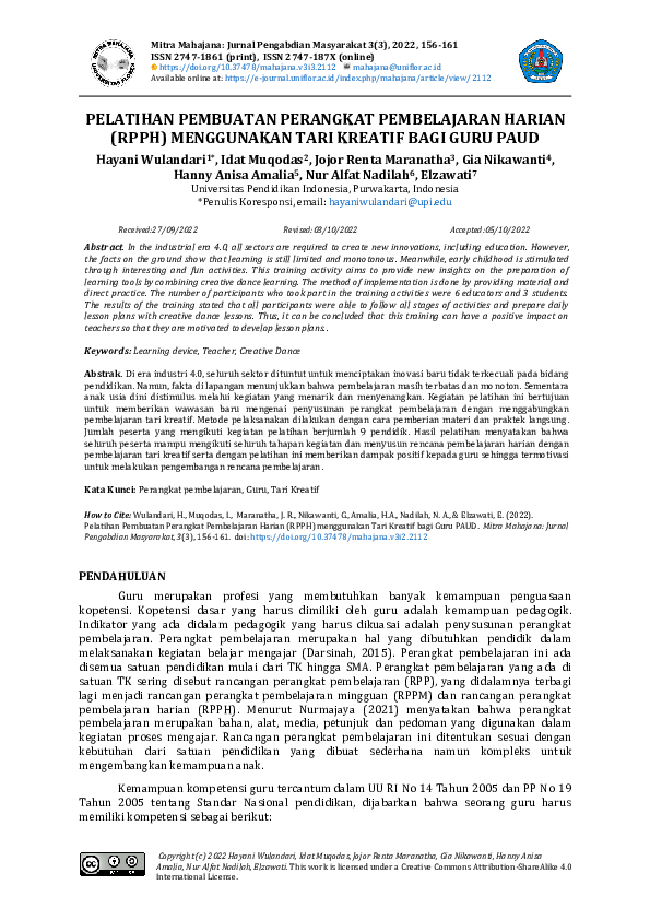 (PDF) Pelatihan Pembuatan Perangkat Pembelajaran Harian (RPPH ...