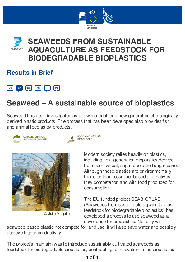 (PDF) Seaweeds from Sustainable Aquaculture as Feedstock for ...