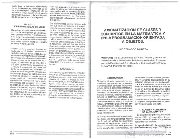 (PDF) Axiomatización de clases y conjunto en la matemática en la programación orientada a objetos