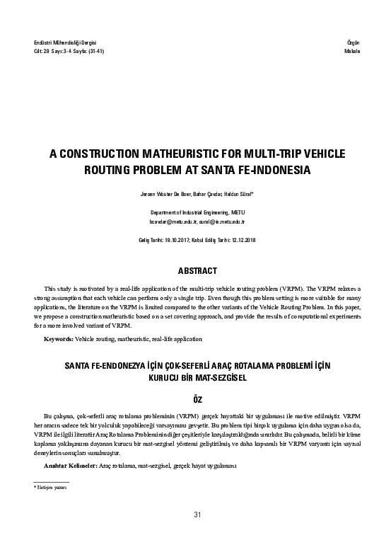 (PDF) A Construction Matheuristic for Multi-Trip Vehicle Routing ...