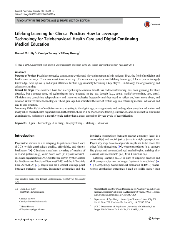 (PDF) Lifelong Learning for Clinical Practice: How to Leverage ...