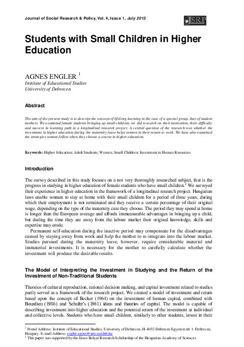 (PDF) Students with Small Children in Higher Education
