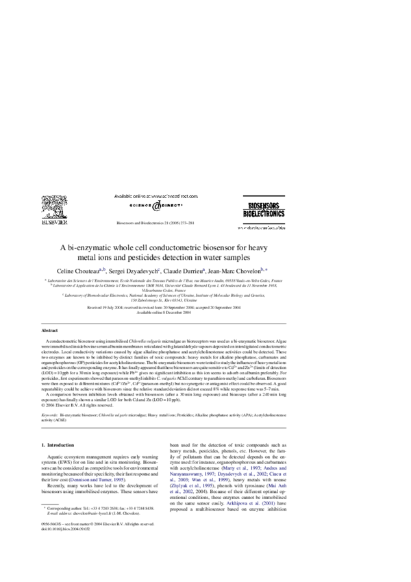 (PDF) A bi-enzymatic whole cell conductometric biosensor for heavy ...