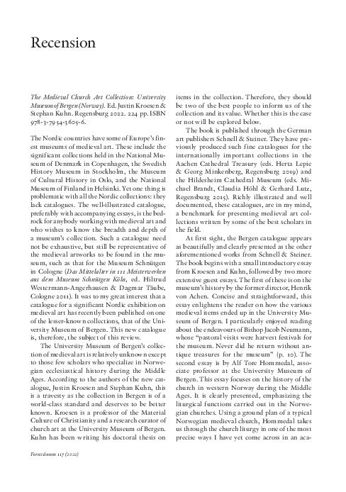 (PDF) Book Review of The Medieval Church Art Collection: University ...