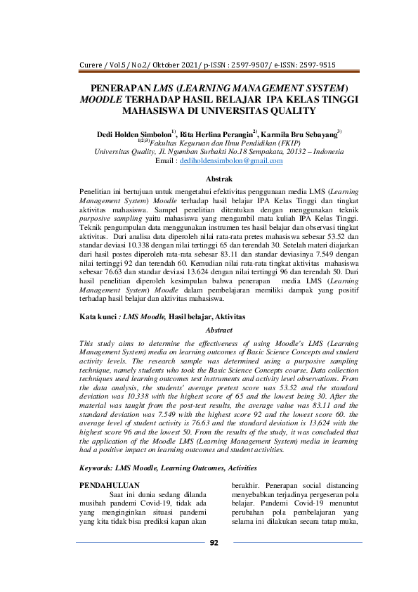 (PDF) Penerapan LMS (Learning Management System) Moodle Terhadap Hasil Belajar Ipa Kelas Tinggi ...