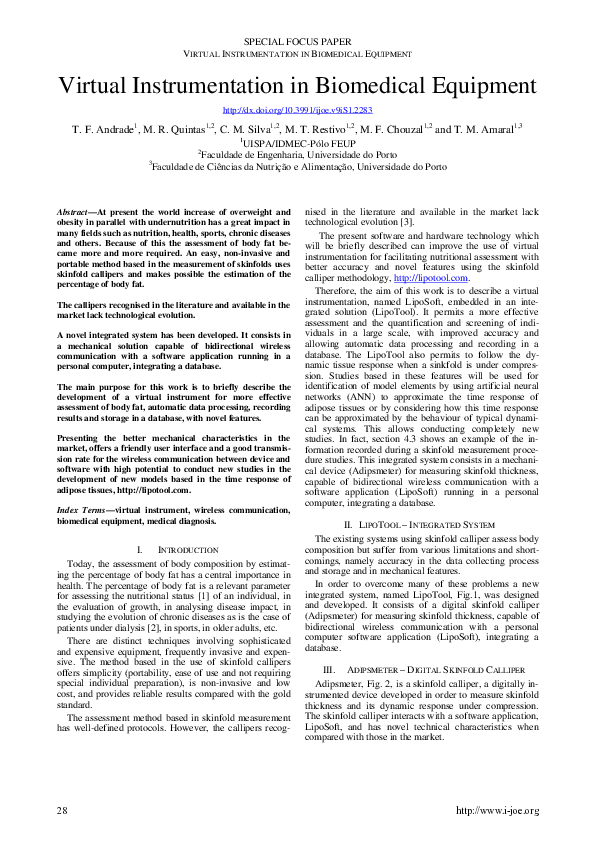 (PDF) Virtual Instrumentation in Biomedical Equipment