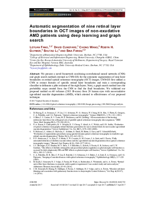 (PDF) Automatic segmentation of nine retinal layer boundaries in OCT images of non-exudative AMD ...