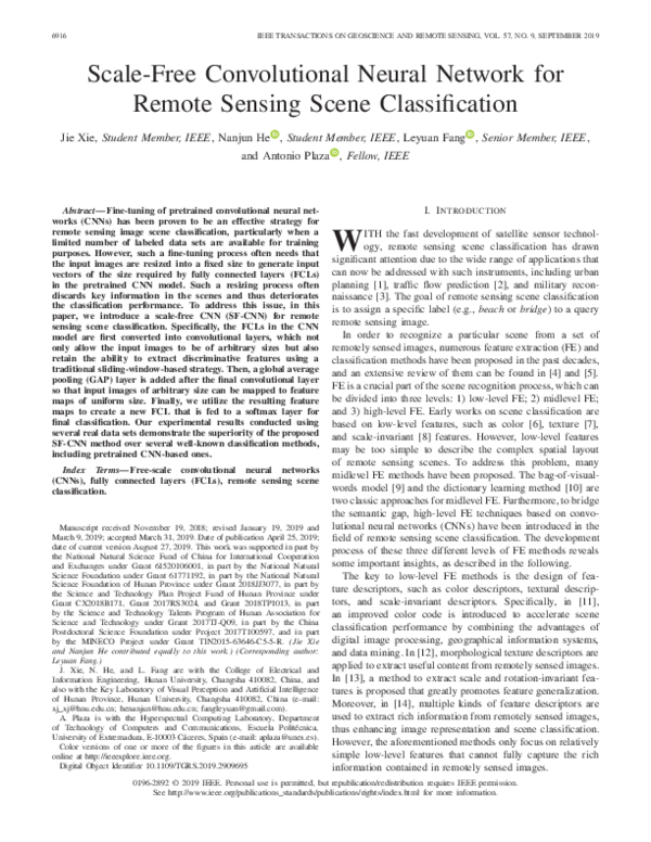 Pdf Scale Free Convolutional Neural Network For Remote Sensing Scene Classification