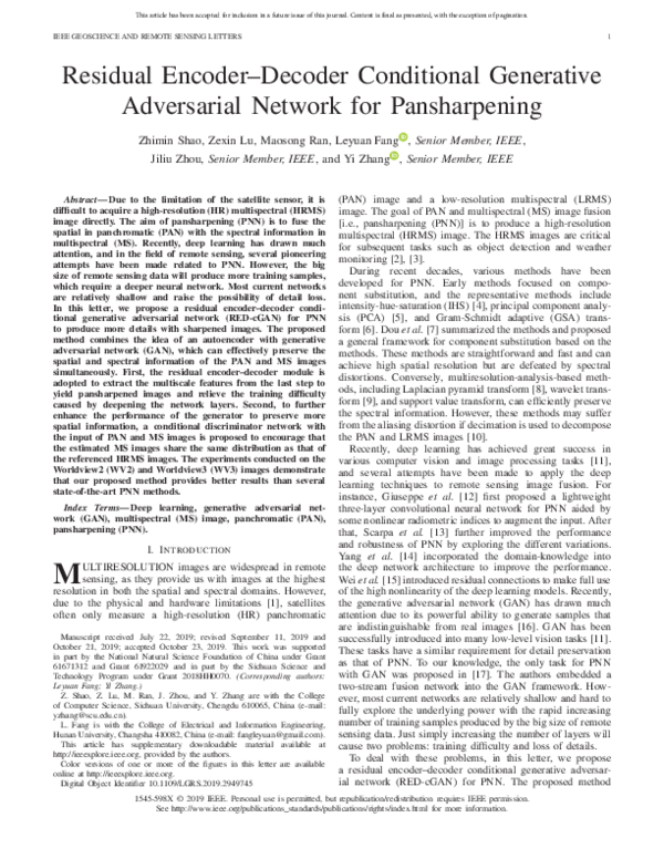 Residual Encoder–Decoder Conditional Generative Adversarial Network for ... Residual Encoder–Decoder Conditional Generative Adversarial Network for ...