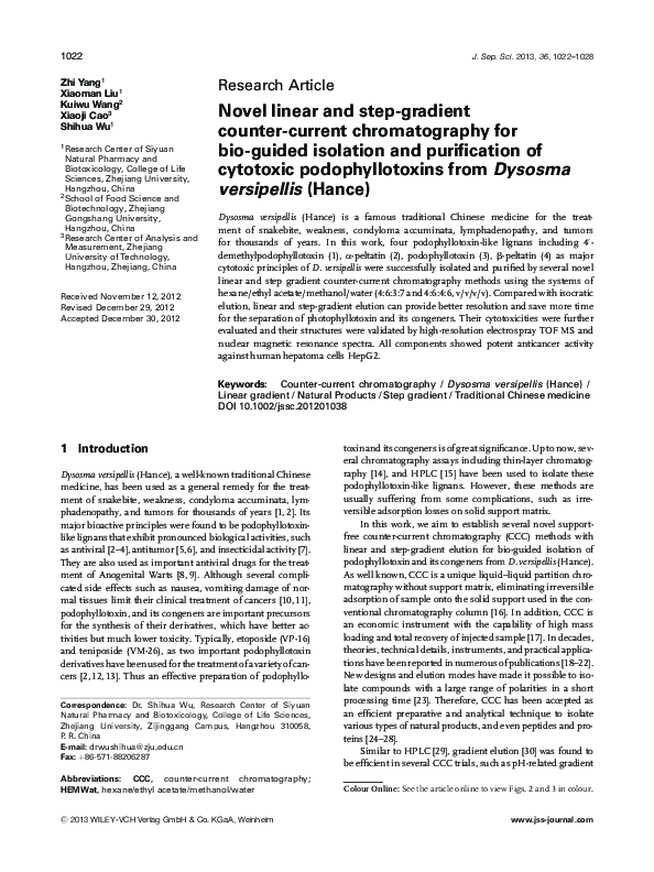 (PDF) Novel linear and step-gradient counter-current chromatography for ...