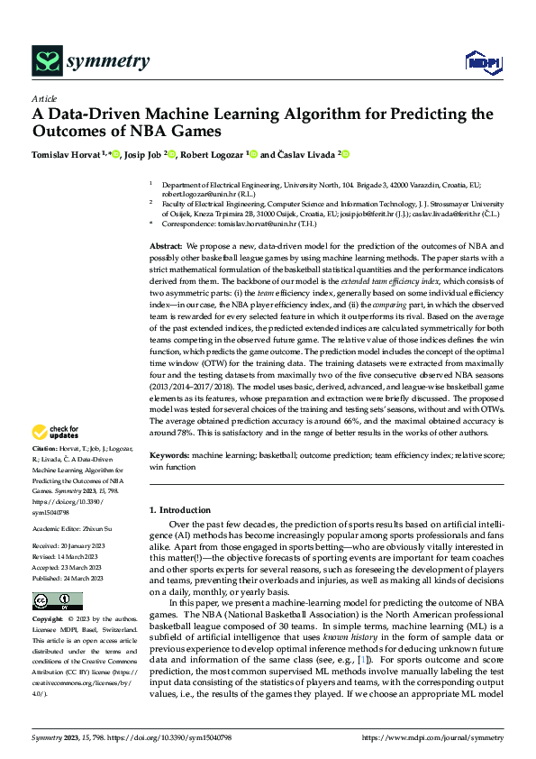 (PDF) A Data-Driven Machine Learning Algorithm for Predicting the ...