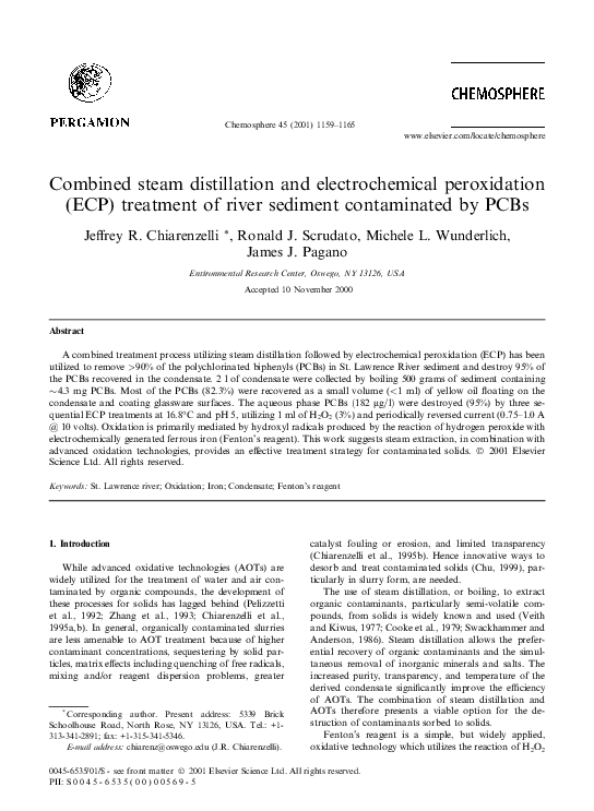 (PDF) Combined steam distillation and electrochemical peroxidation (ECP ...