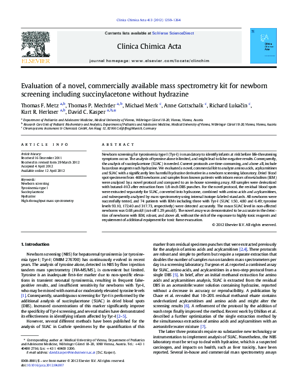 (PDF) Evaluation of a novel, commercially available mass spectrometry ...
