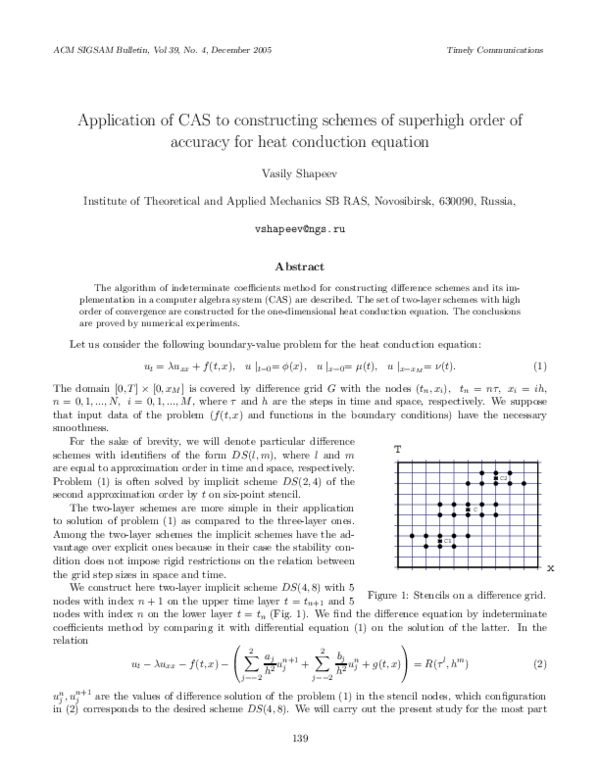 (PDF) Application of CAS to constructing schemes of superhigh order of accuracy for heat ...