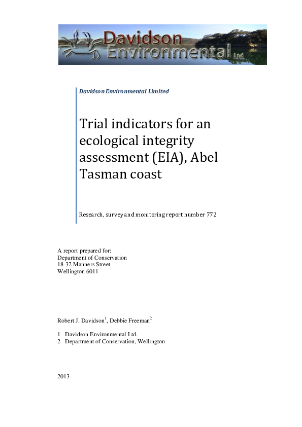 (PDF) Trial indicators for an ecological integrity assessment (EIA ...