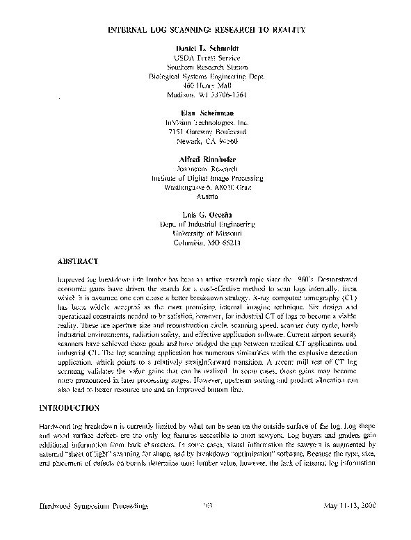(PDF) Internal log scanning: Research to reality (PDF) Internal log scanning: Research to reality