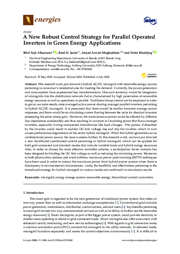 (PDF) A New Robust Control Strategy for Parallel Operated Inverters in ...