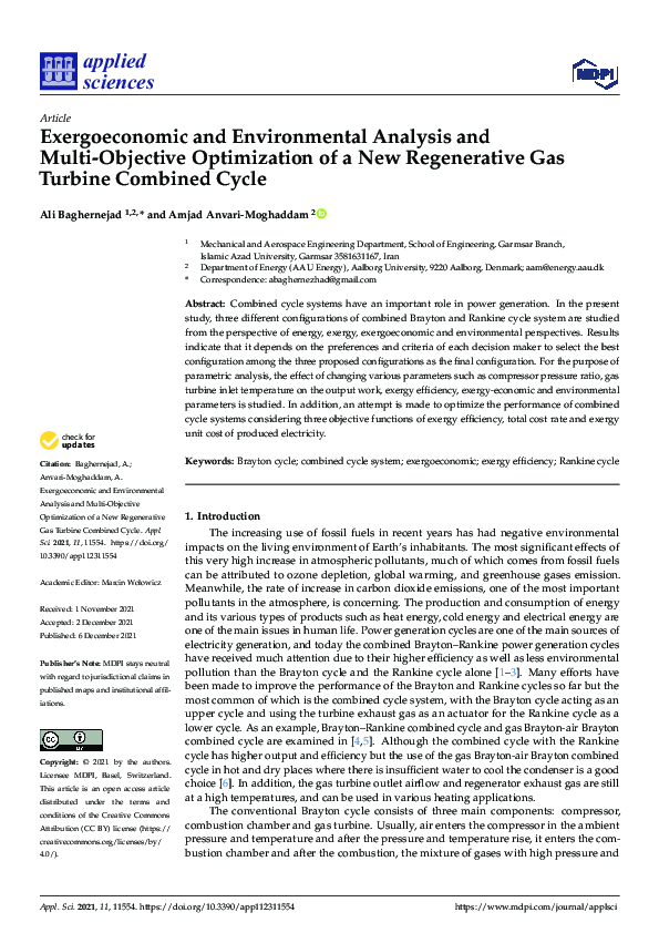 Pdf Exergoeconomic And Environmental Analysis And Multi Objective Optimization Of A New