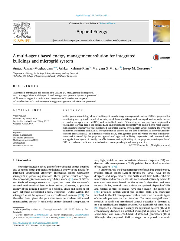 (PDF) Multi-Agent Energy Management for Microgrids
