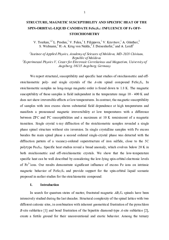 (PDF) Structure, magnetic susceptibility, and specific heat of the spin-orbital-liquid candidate ...
