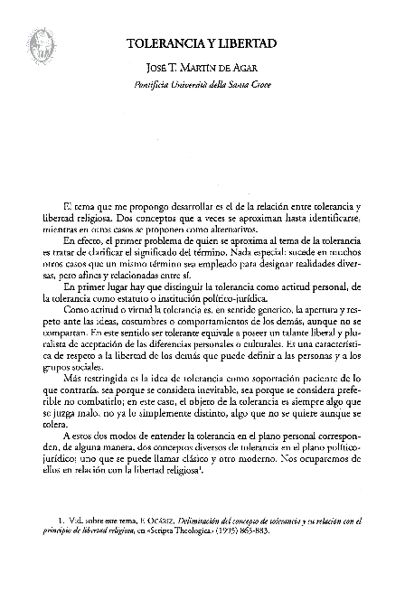 (PDF) Tolerancia y libertad