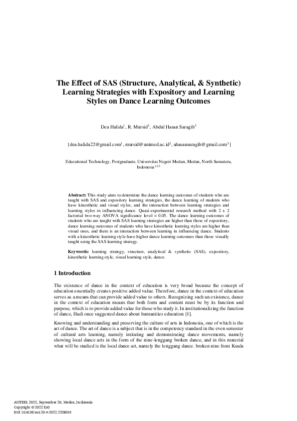 (PDF) The Effect of SAS (Structure, Analytical, & Synthetic) Learning ...