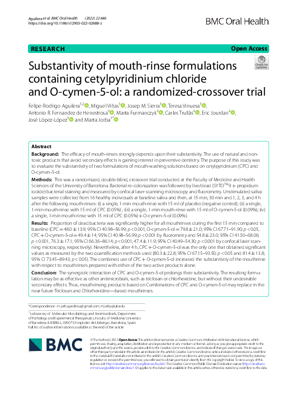 (PDF) Substantivity of mouth-rinse formulations containing ...