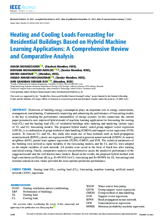 (PDF) Heating and Cooling Loads Forecasting for Residential Buildings Based on Hybrid Machine ...