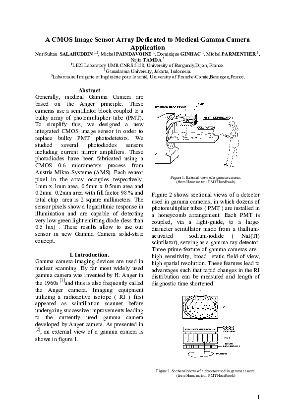 (PDF) A CMOS image sensor array dedicated to medical gamma camera ...