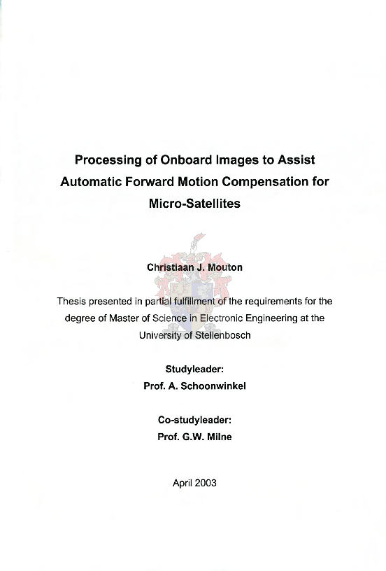 (PDF) Processing of onboard images to assist automatic forward motion ...