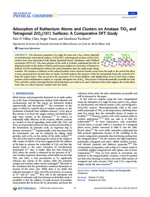 (PDF) Adsorption of Ruthenium Atoms and Clusters on Anatase TiO2 and ...