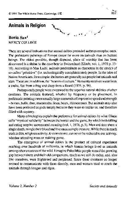 (PDF) Animals in Religion