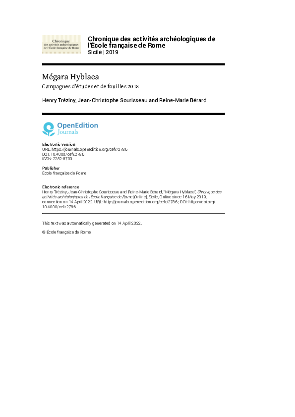 (PDF) Mégara Hyblaea