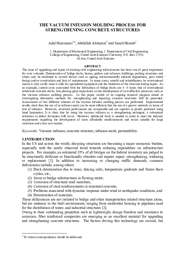 (PDF) The Vacuum Infusion Molding Process for Strengthening Concrete ...