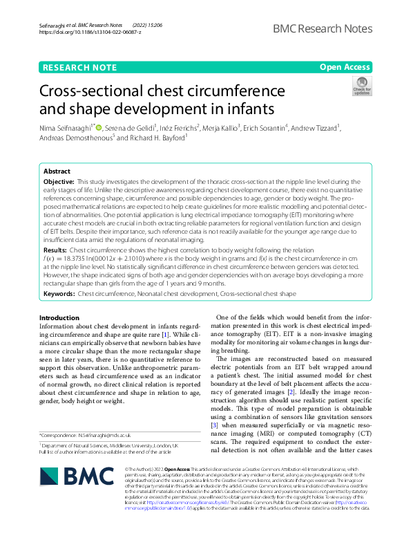 (PDF) Cross-sectional chest circumference and shape development in infants