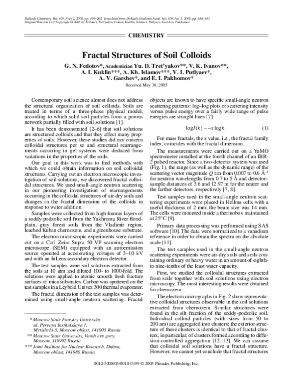 (PDF) Fractal Structures of Soil Colloids