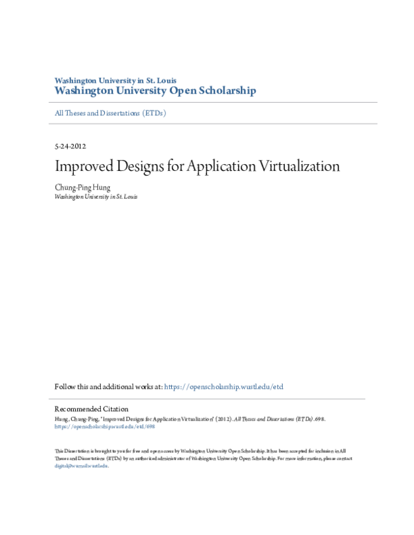 (PDF) Improved Designs for Application Virtualization