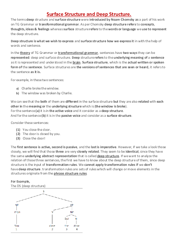 (PDF) Surface Structure and Deep Structure