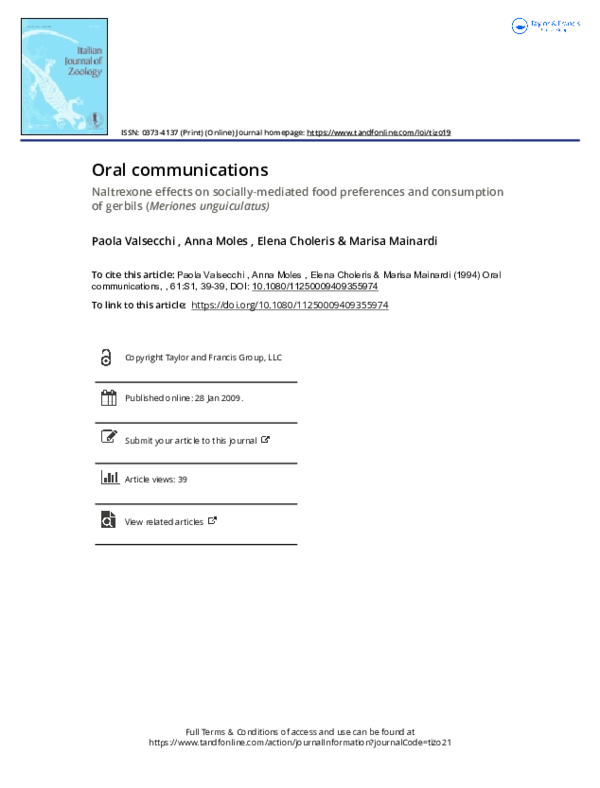 (PDF) Oral communications