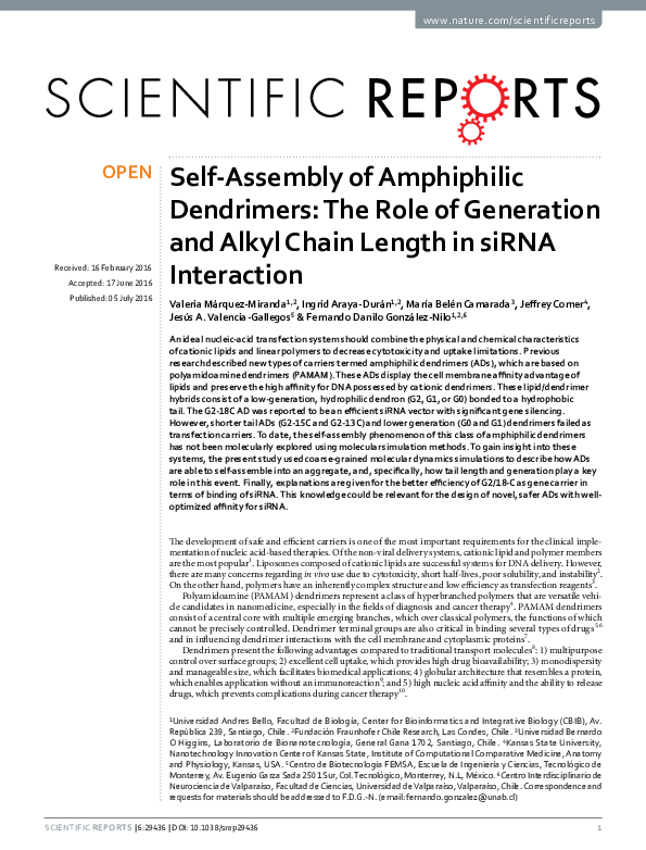 (PDF) Self-Assembly of Amphiphilic Dendrimers: The Role of Generation and Alkyl Chain Length in ...