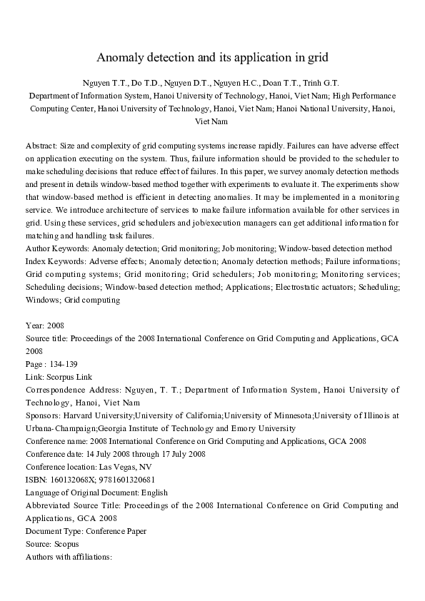 (PDF) Anomaly Detection and Its Application In Grid | Giang Trinh - Academia.edu