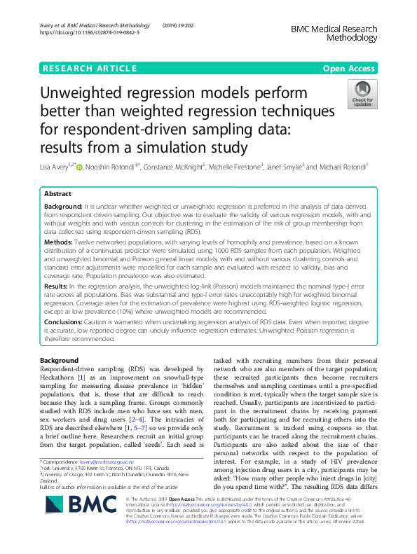 Pdf Unweighted Regression Models Perform Better Than Weighted Regression Techniques For
