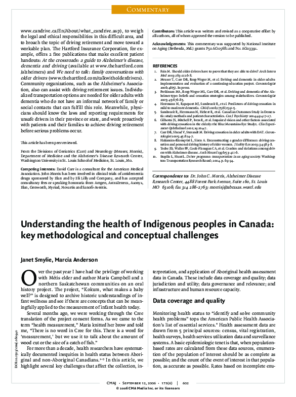 (PDF) Understanding the health of Indigenous peoples in Canada: key ...