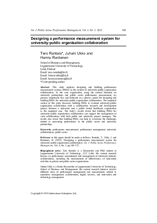 (PDF) Designing a performance measurement system for the research activities: A reference ...